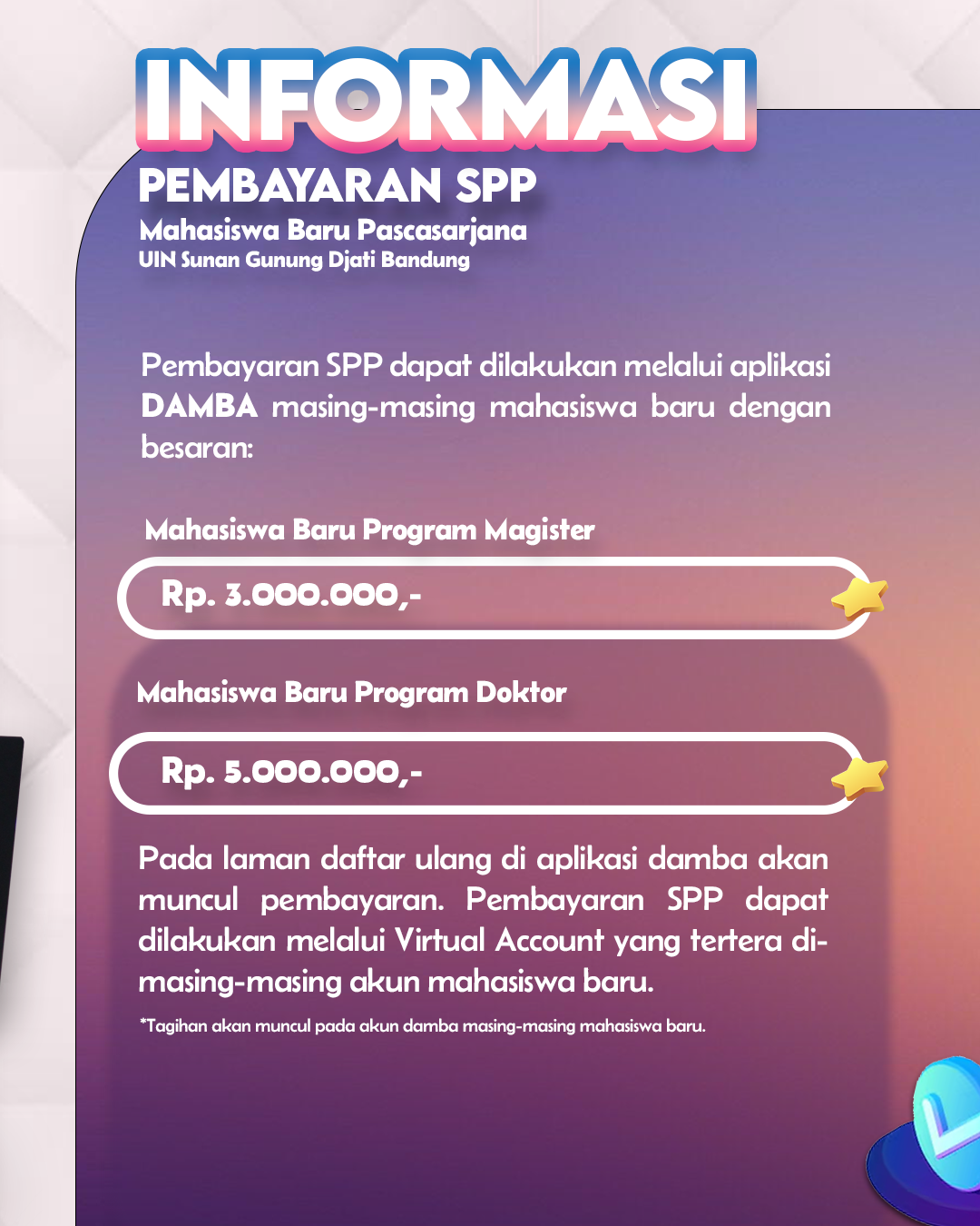 Informasi Pembayaran SPP dan Pemberkasan Mahasiswa Baru Tahun Akademik 2024-2025 - Program ...