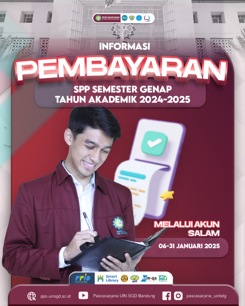 Informasi Pembayaran SPP Semester Genap Tahun Akademik 2024-2025 - Program Pascasarjana (PPs)